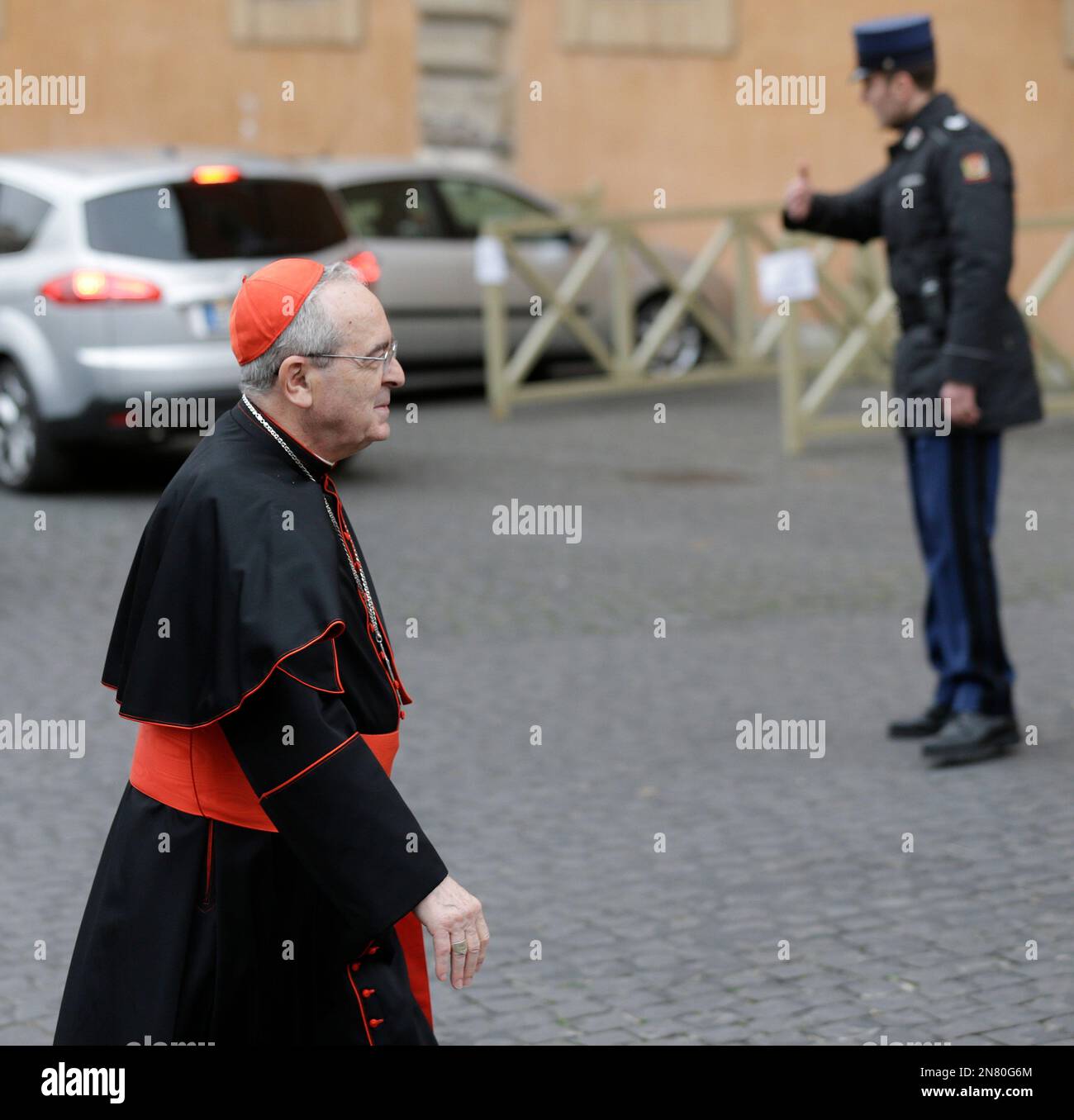 Cardinal Justin Rigali arrives for a meeting, at the Vatican, Wednesday ...