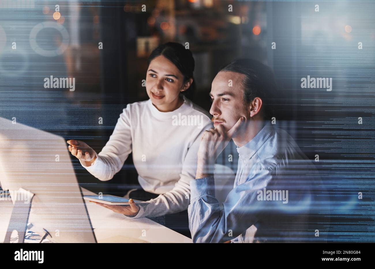 Cybersecurity overlay, futuristic team data and ux computer database of ...