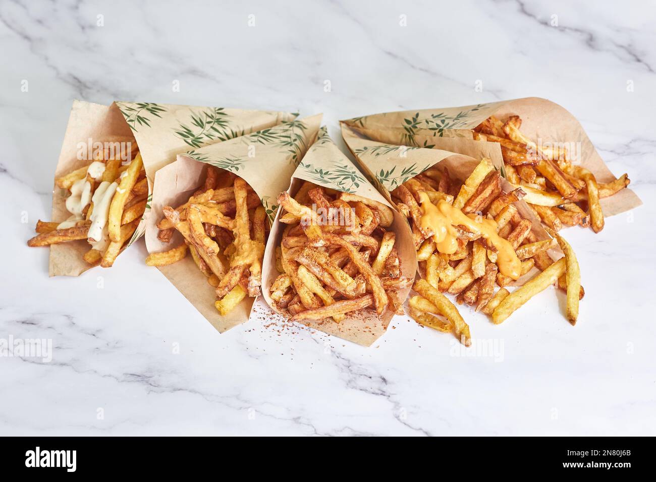 The french fries on a marble table Stock Photo - Alamy