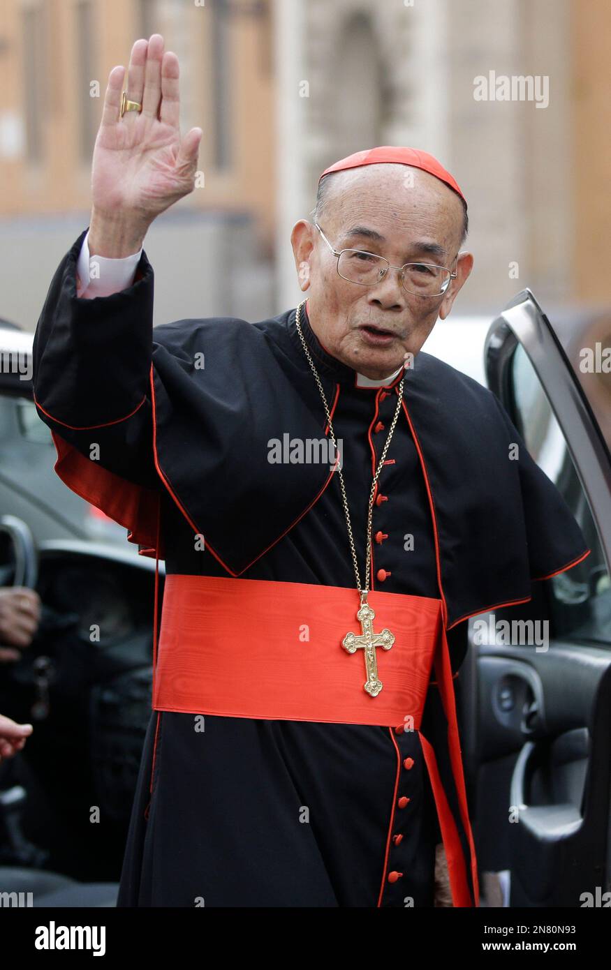 Cardinal Michael Michai Kitbunchu, of Thailand, arrives for a meeting ...
