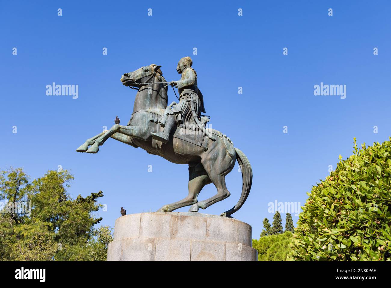 Athens, Greece - September 25, 2021: The equestrian statue of generaL ...
