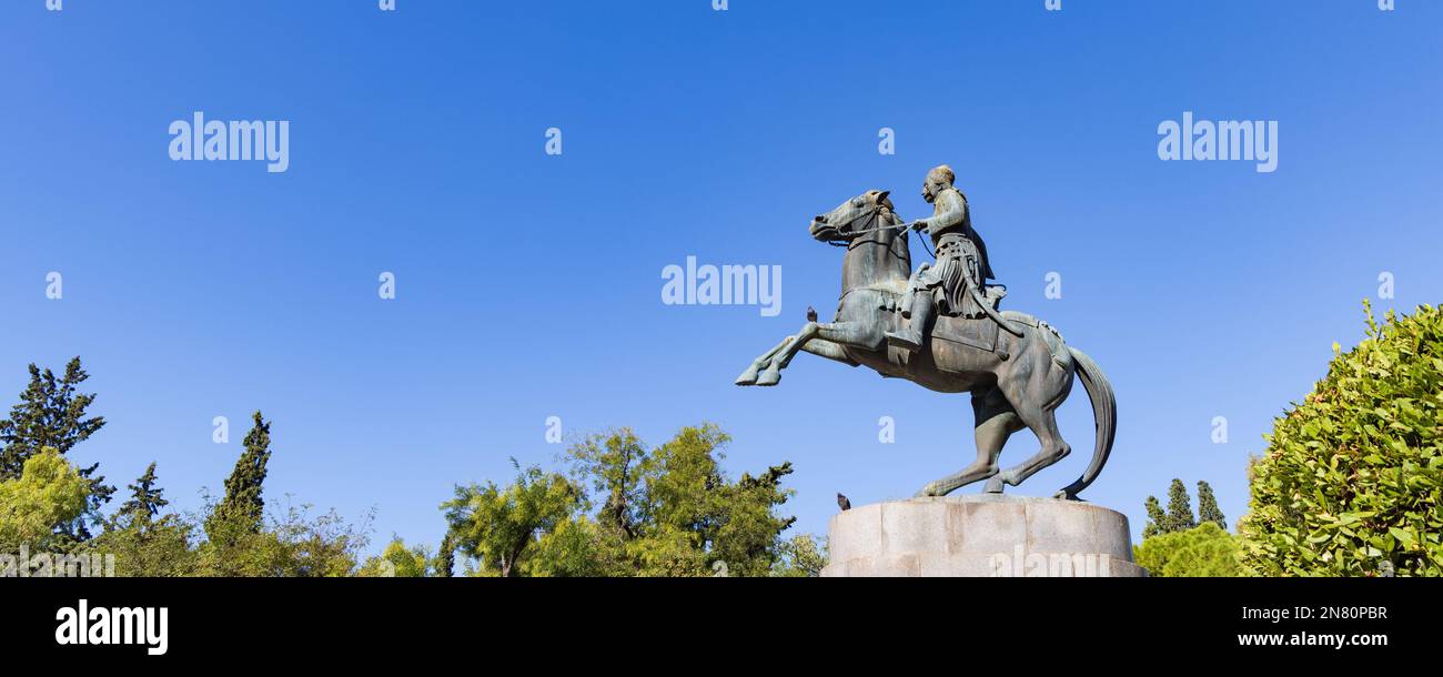 Athens, Greece - September 25, 2021: The equestrian statue of generaL ...