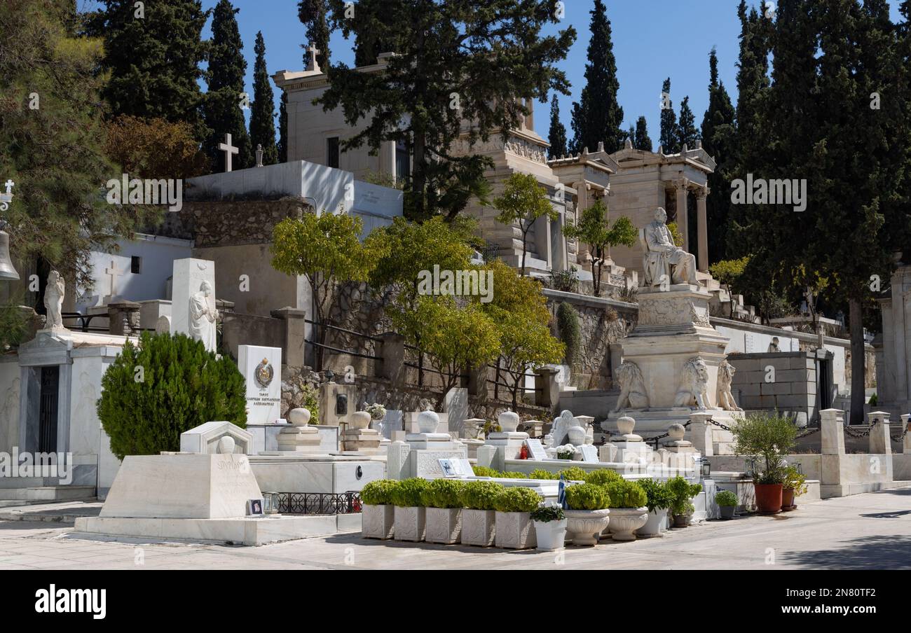 Athens, Greece - September 25, 2021: The first cemetery of Athens were ...
