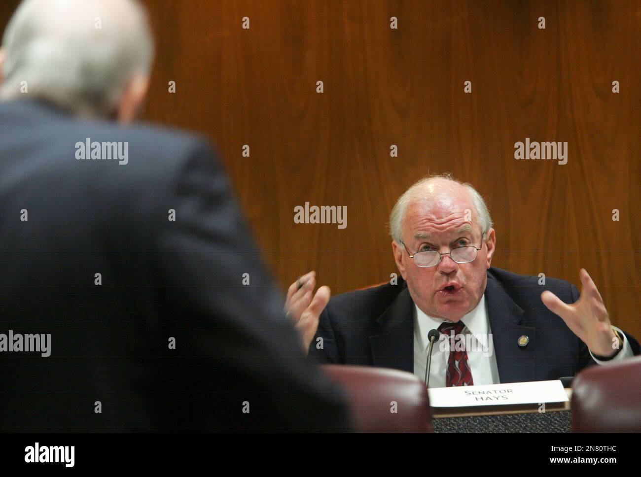 Florida Sen. Alan Hays, R-Umatilla, asks questions of Warren Gourley ...