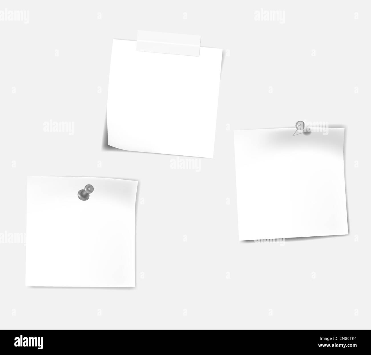 Paper memo mockup set realistic Black and White Stock Photos & Images ...