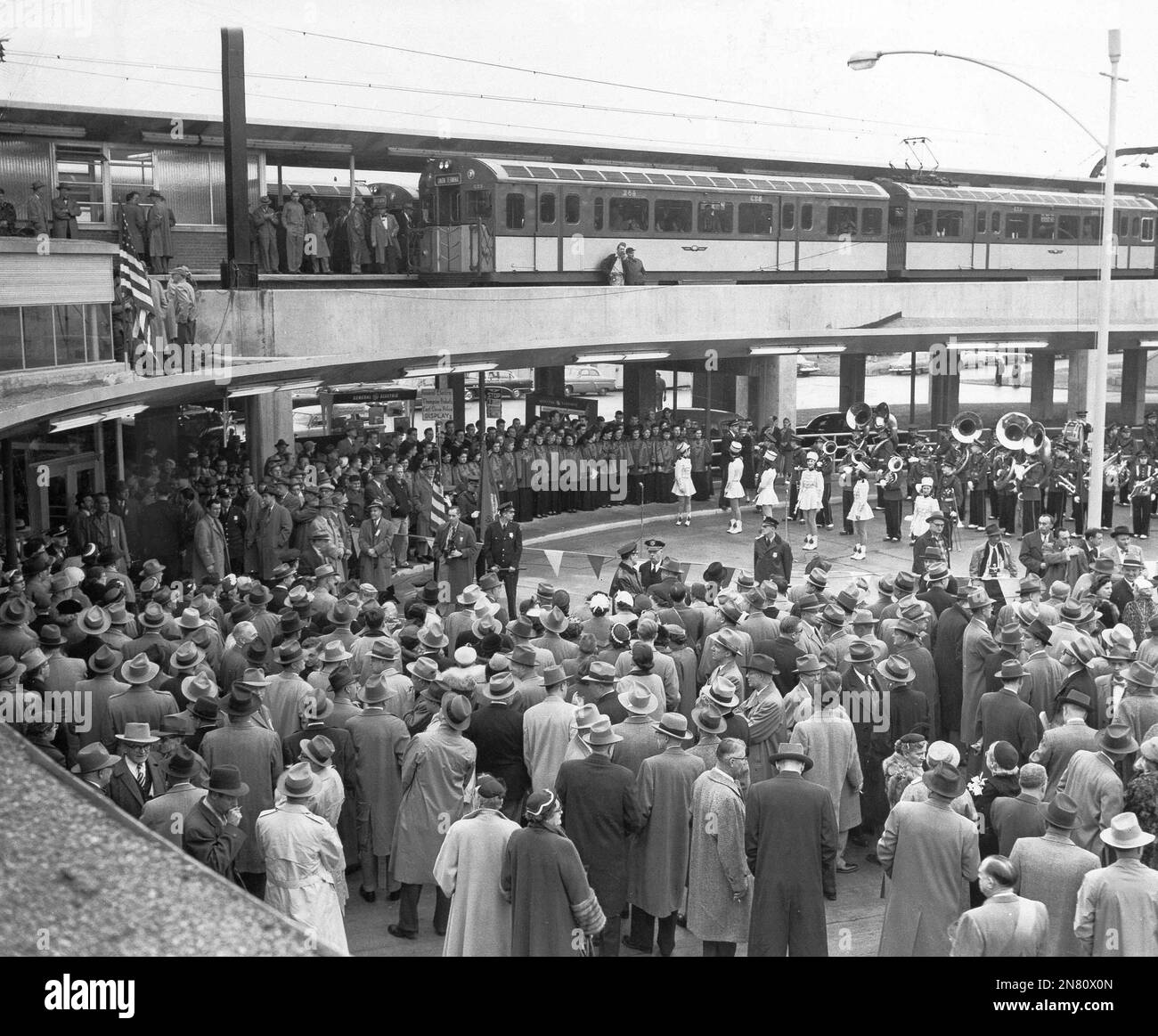 A crowd gathers at Windermere station as the Cleveland Transit System ...