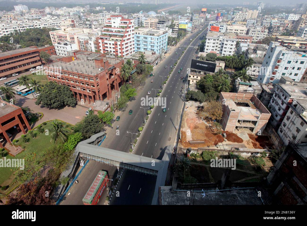 A general view of Farmgate, one of the capital’s busiest area, during a ...