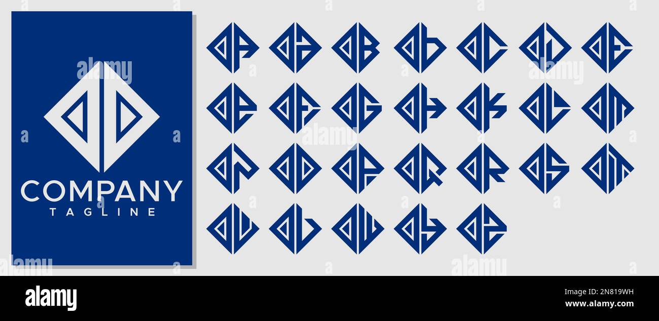 Luxury Square letter O logo design template. Modern line OO O letter ...