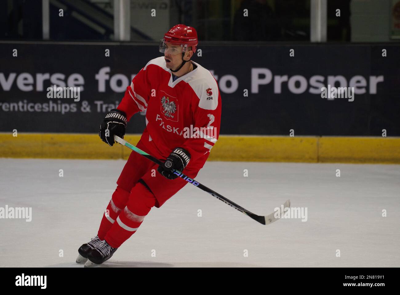 Coventry, England, 10 February 2023. Maciej Kruczek playing for Poland against Romania in the ...