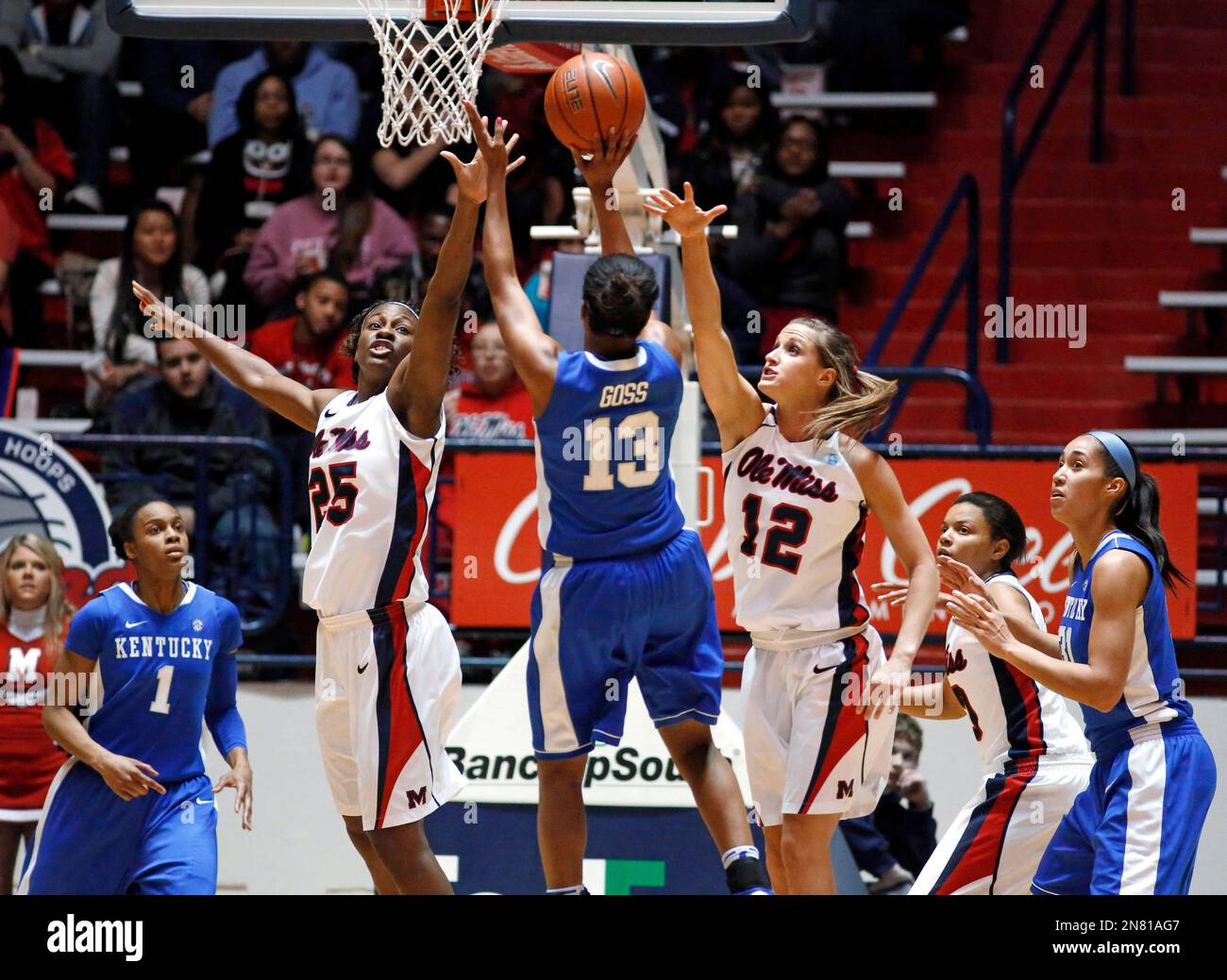 Mississippi forward Courtney Marbra (25) and guard Gracie Frizzell (12 ...