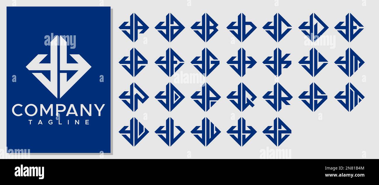 Luxury Square letter Y logo design template. Modern line YY Y letter ...