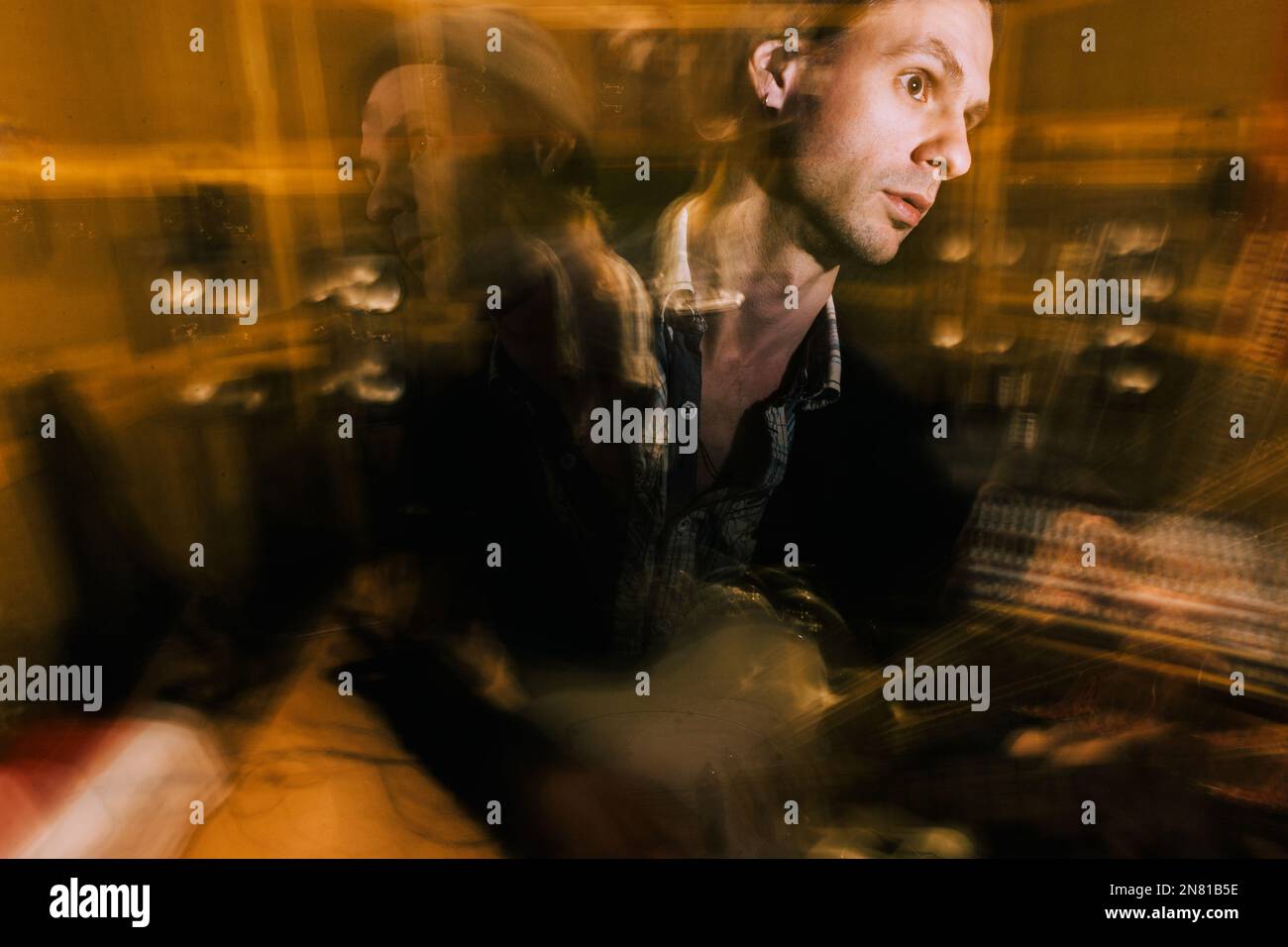 Man music double exposure hi-res stock photography and images - Alamy