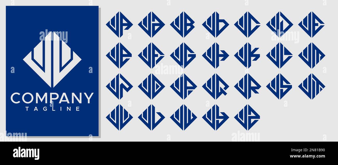 Luxury Square letter U logo design template. Modern line UU U letter ...