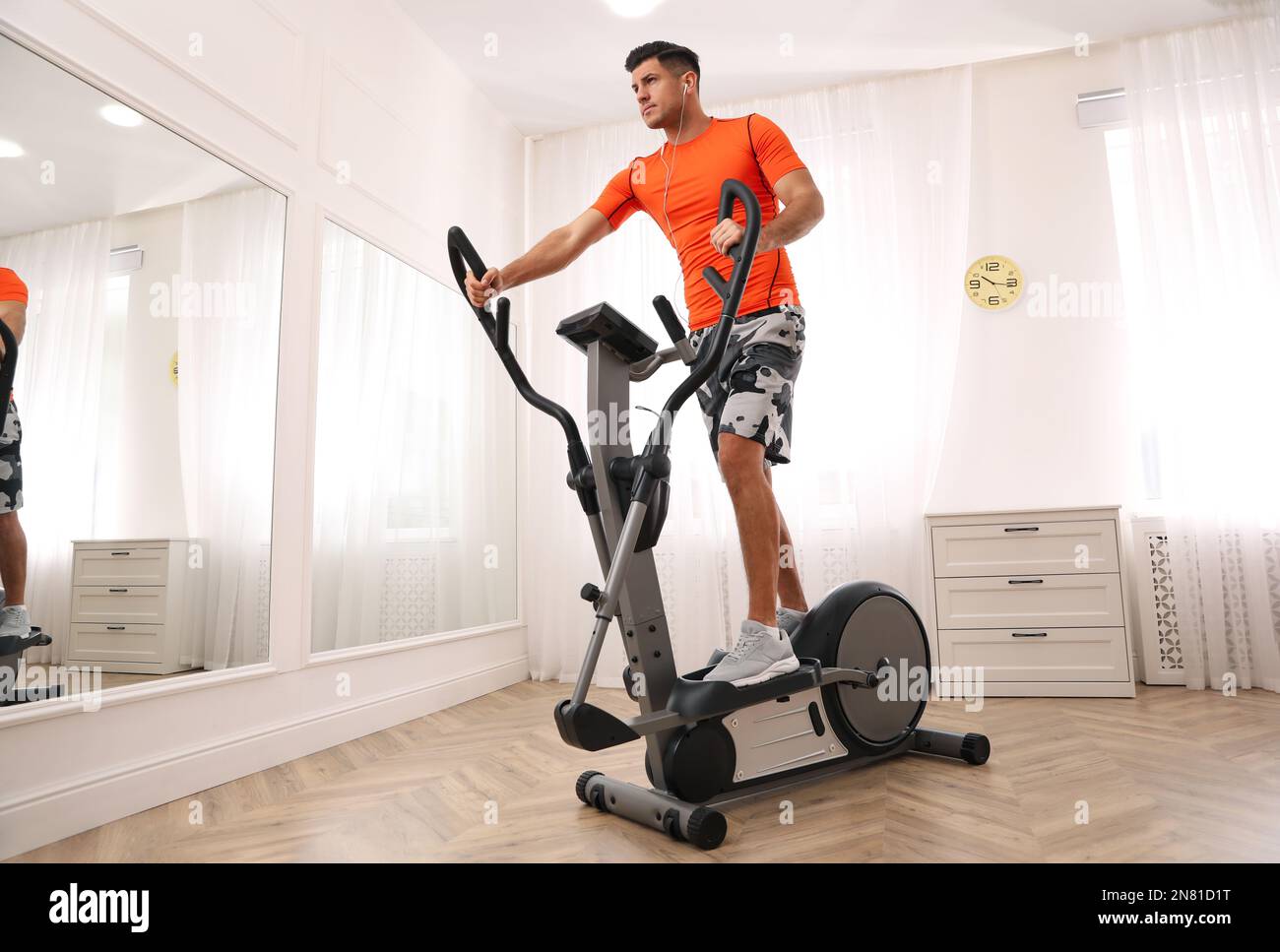 Chest exercise man home hi-res stock photography and images - Alamy