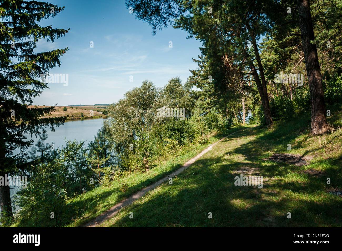 Path in the forest near the river Stock Photo - Alamy