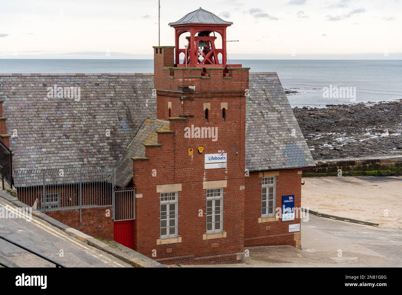 RNLI lifeboat station at Cullercoats Bay, Cullercoats, near Tynemouth ...