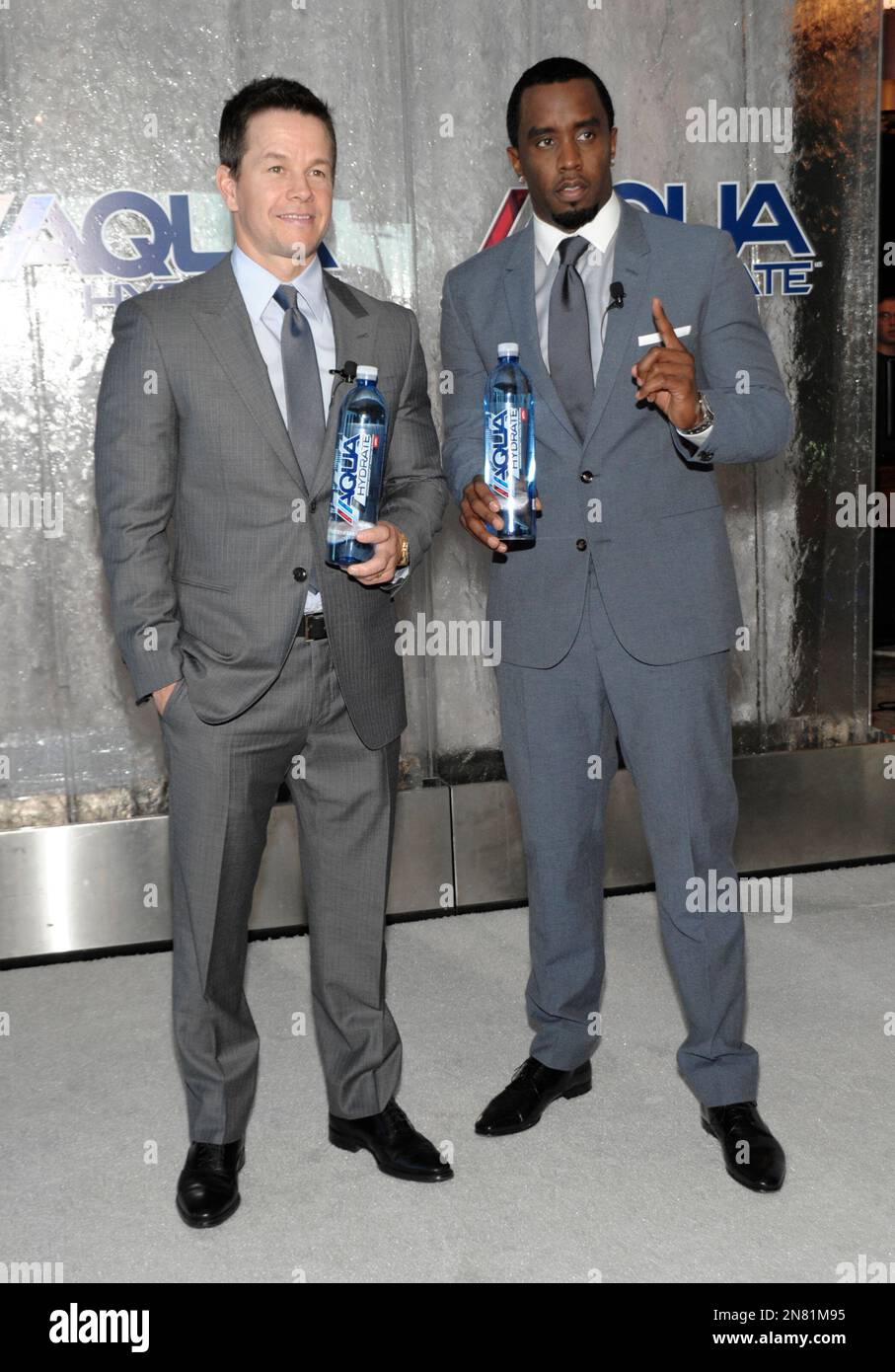 Actor Mark Wahlberg, left, and rapper Sean Combs announce their new ...