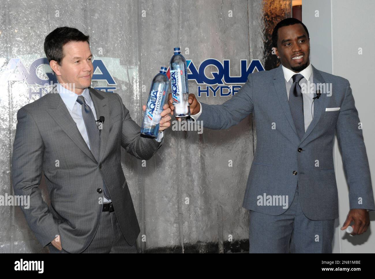 Actor Mark Wahlberg, left, and rapper Sean Combs announce their new ...