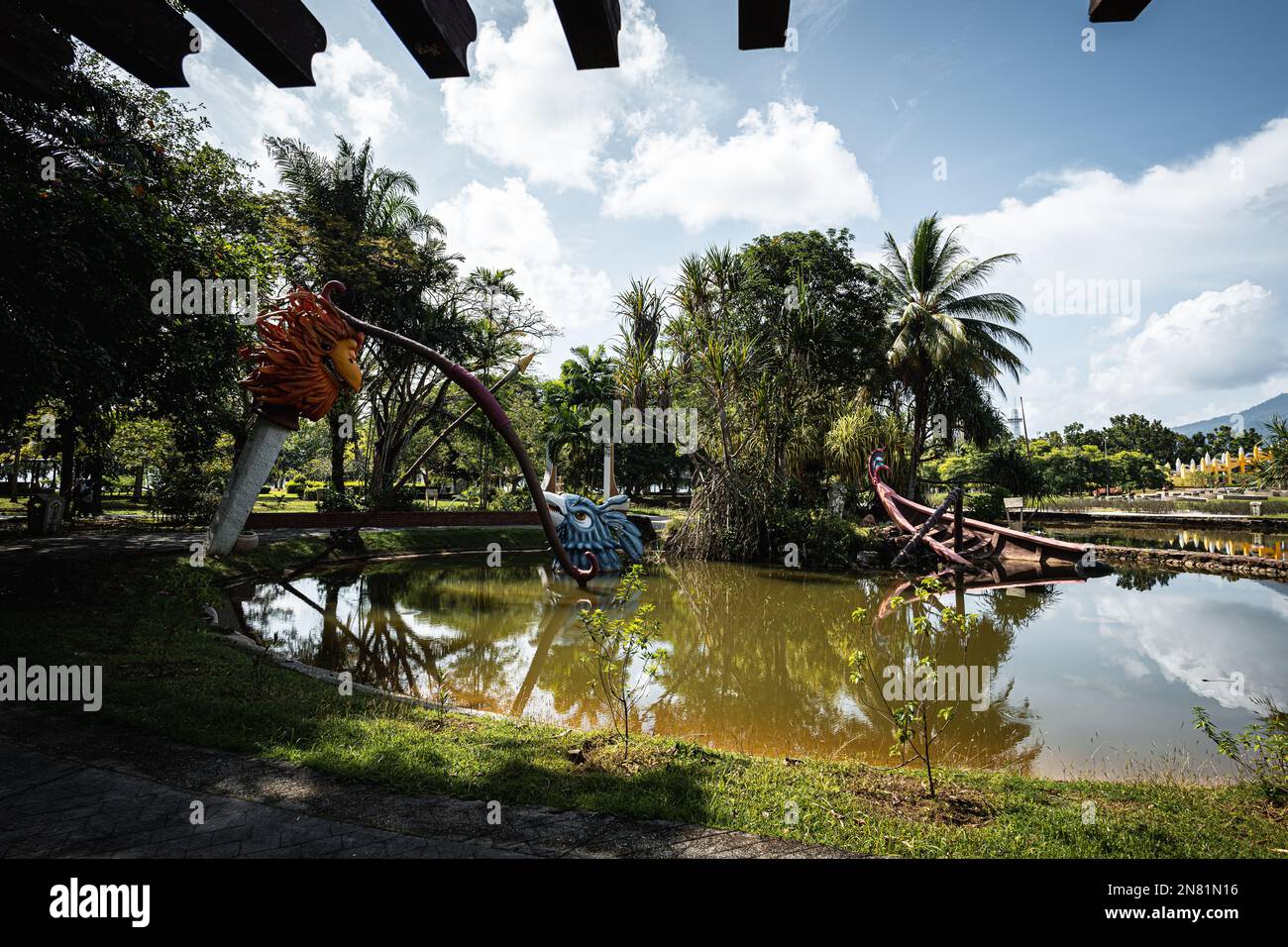 The open-air garden museum of the Park of Legends in Kuah, Langkawi ...