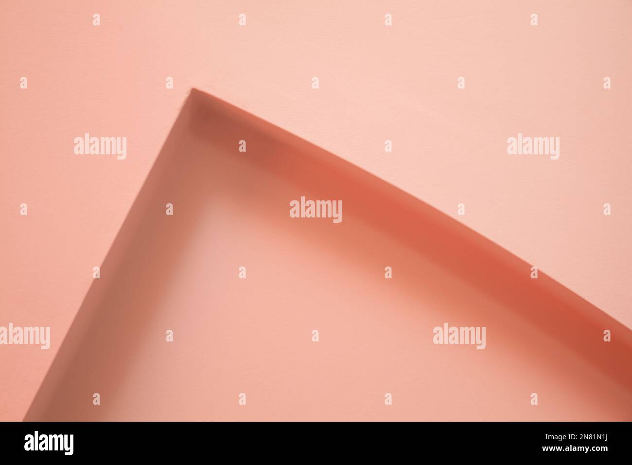 Abstract architecture background, pink interior fragment. Niche corner ...