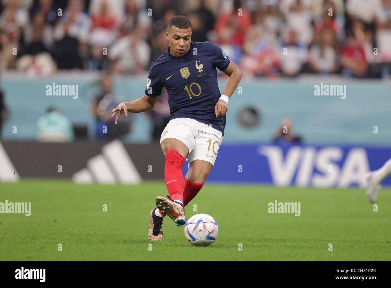 Kylian Mbappe of France in action during the FIFA World Cup Qatar 2022 ...