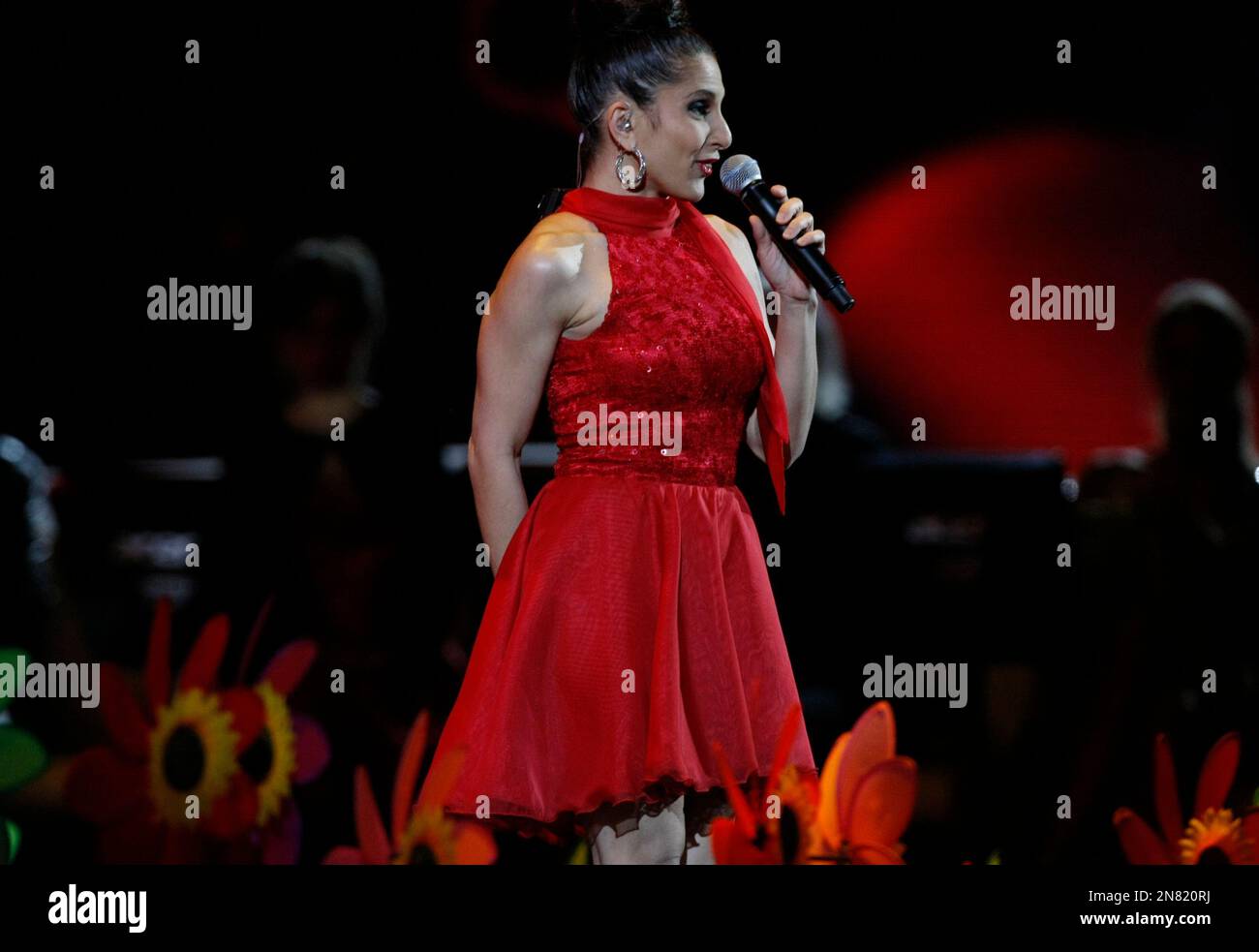 Honduran singer Ángela Bendeck performs in the competition phase at the ...