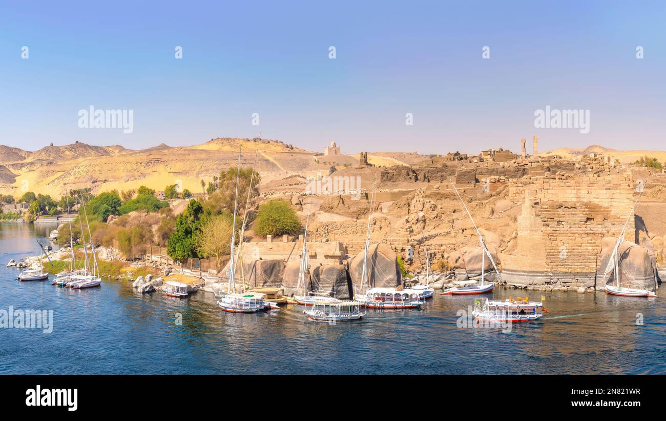 A view of the Nile at Aswan, Egypt Stock Photo - Alamy