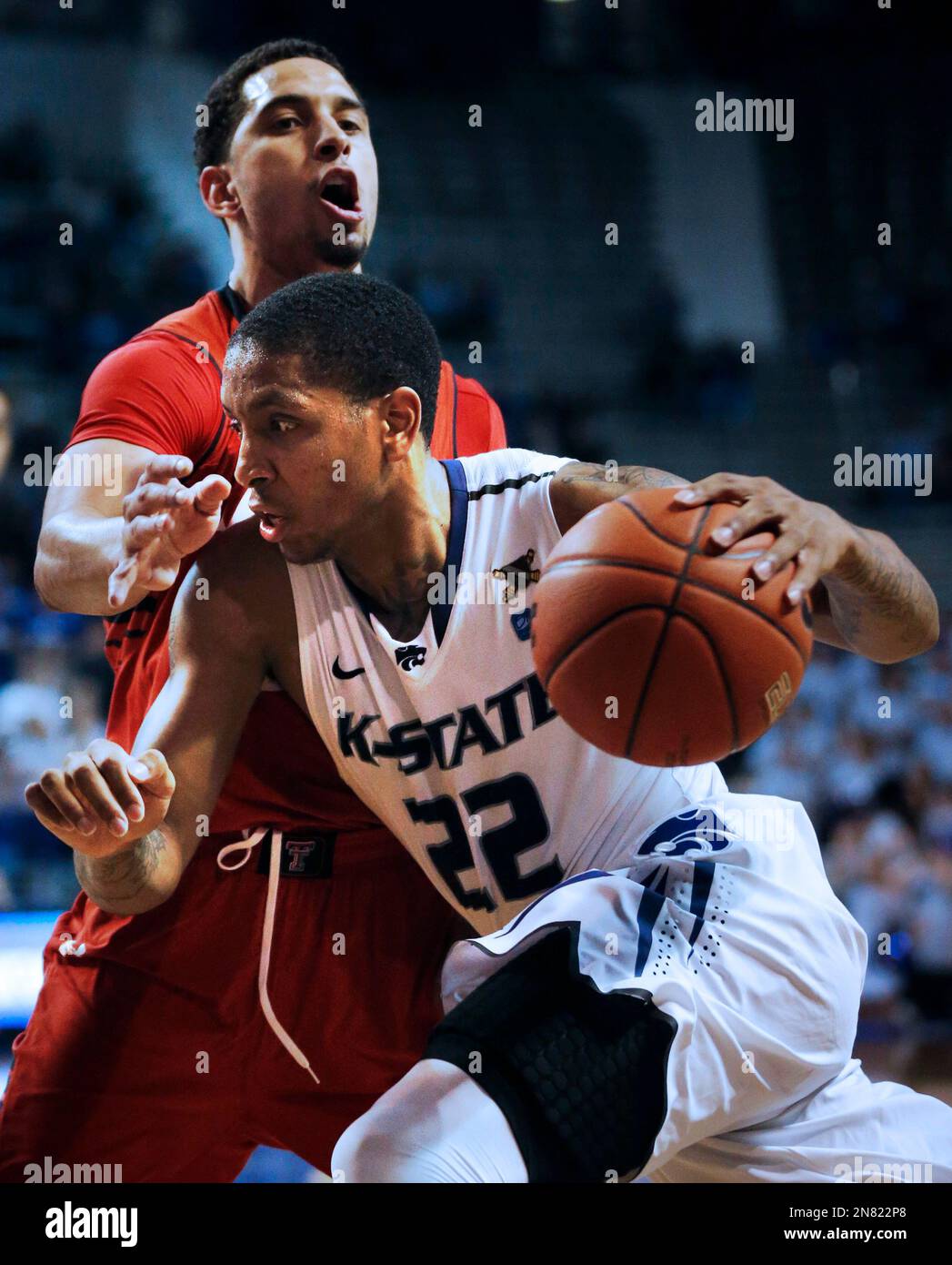 Kansas State guard Rodney McGruder (22) drives against Texas Tech guard ...