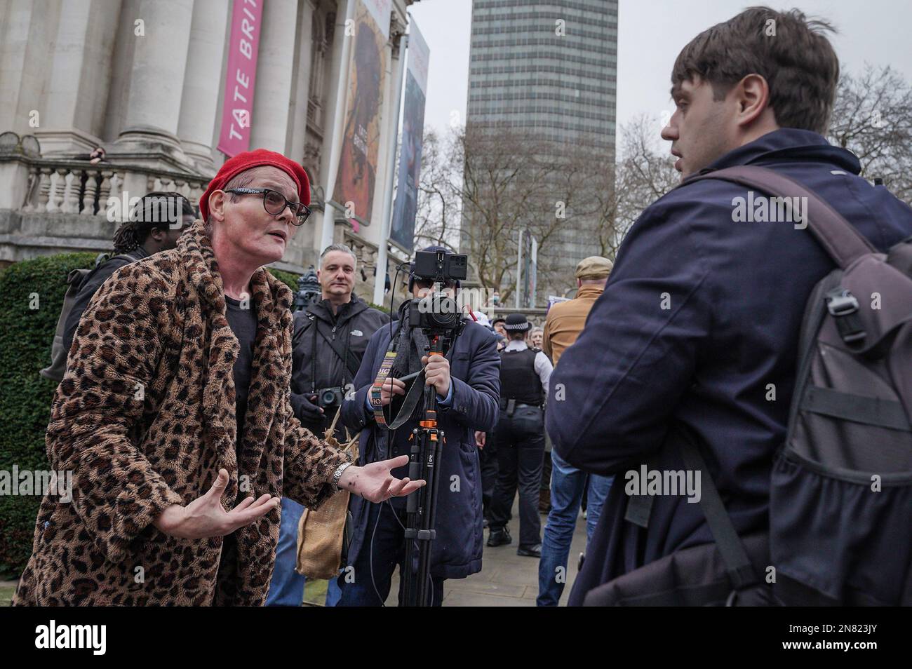 London, UK. 11th February 2023. Protesters from Patriotic Alternative ...