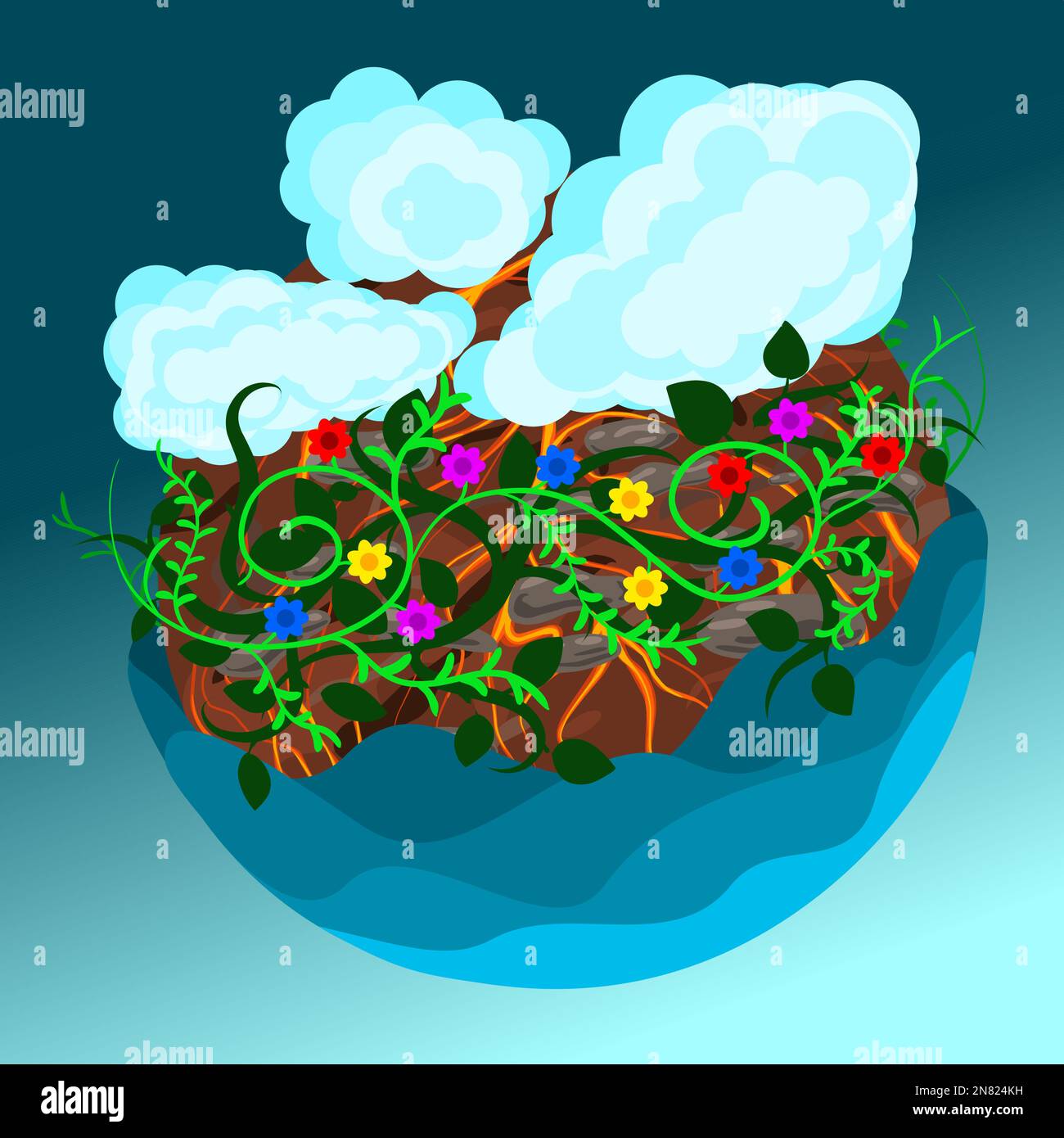 Eco system Mother earth, background vector illustration Stock Vector ...