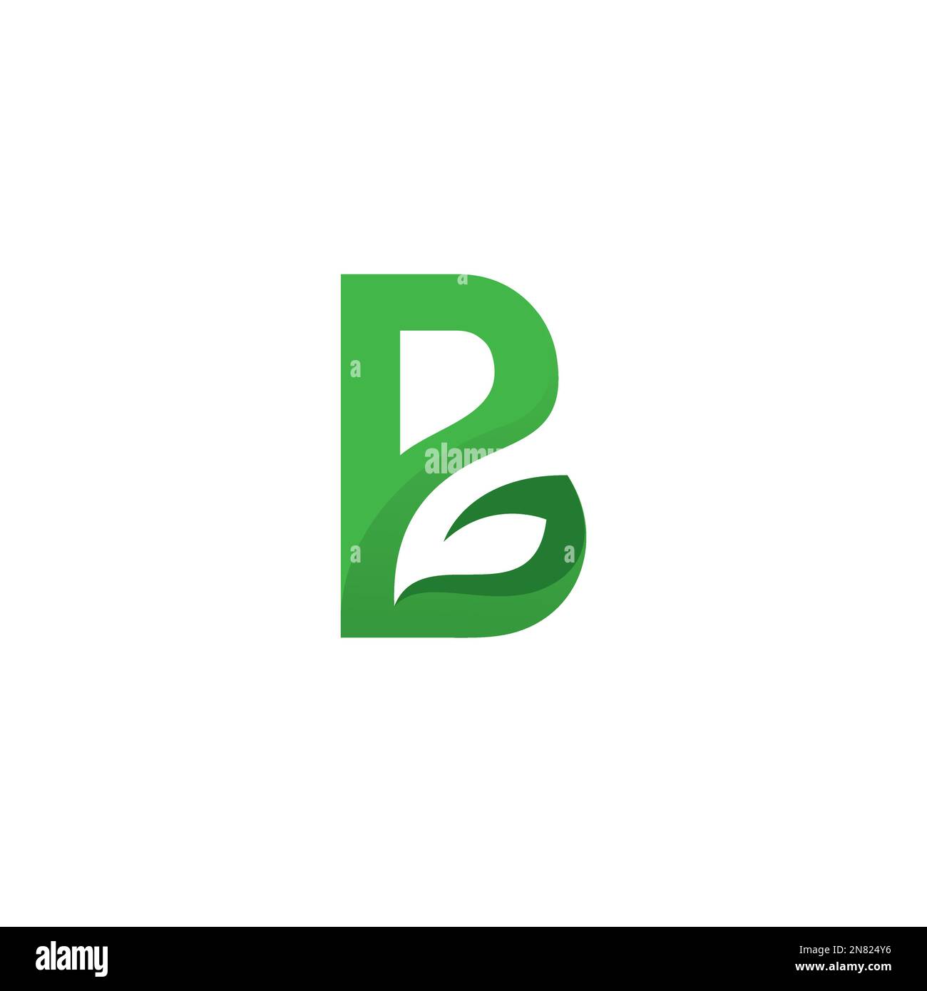 B Leaf Logo Vector Illustration. Leaf Organic Design Stock Vector Image ...