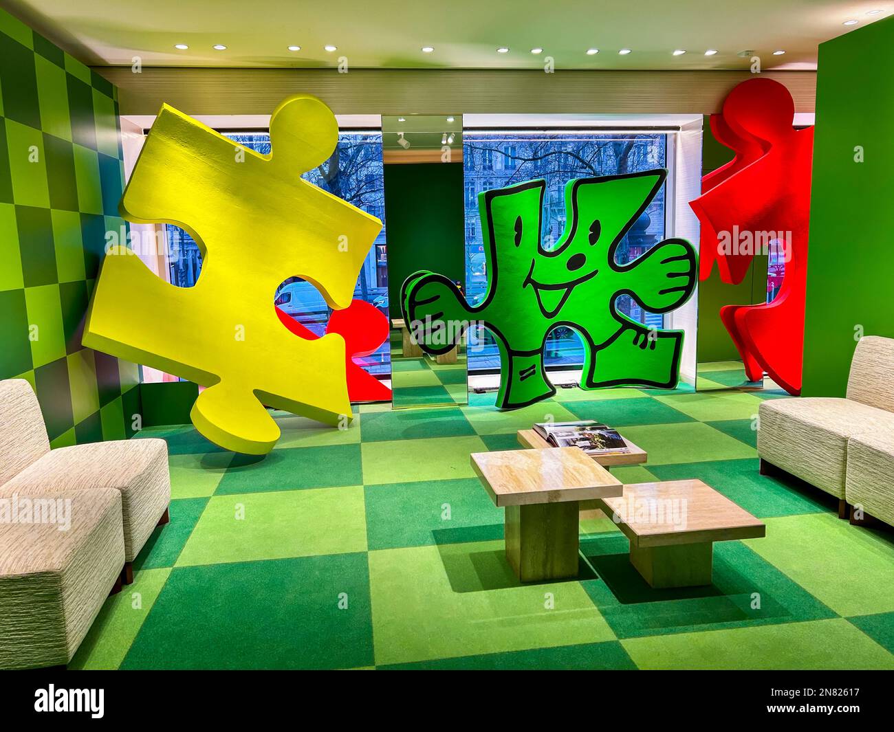 Paris, France, View Inside interior Design, Luxury CLothing Louis ...