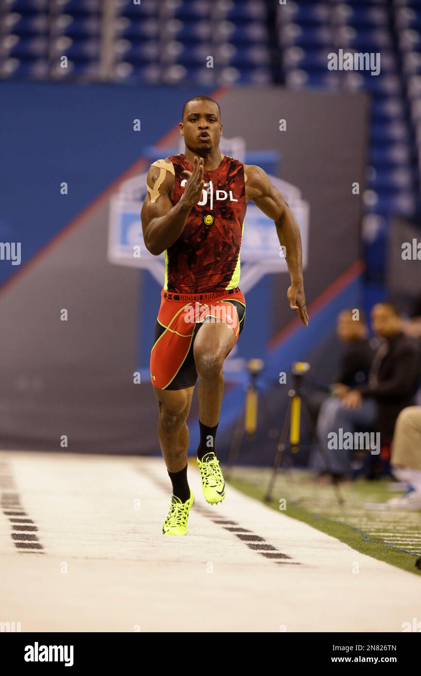 Oregon defensive lineman Dion Jordan runs the 40-yard dash at the NFL ...