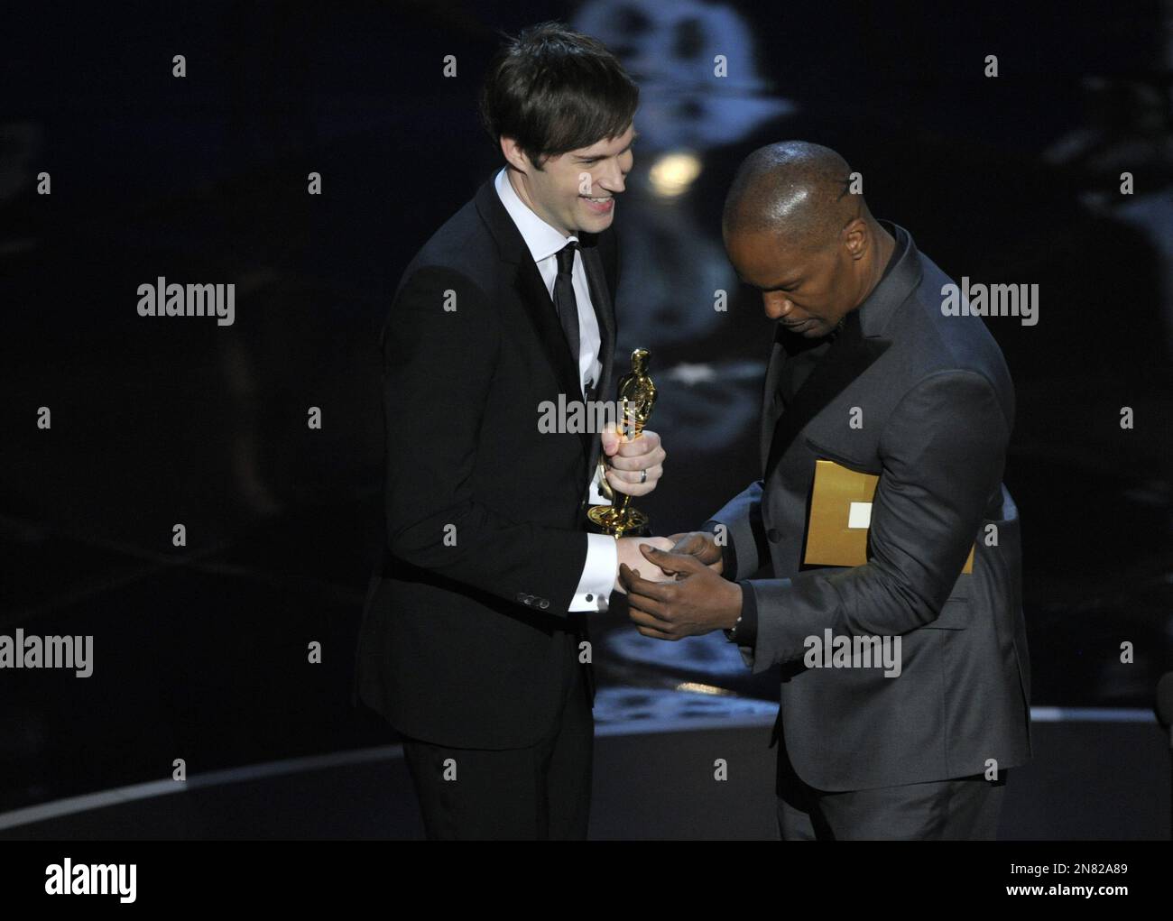 Shawn Christensen accepts the award for best short film - live action ...