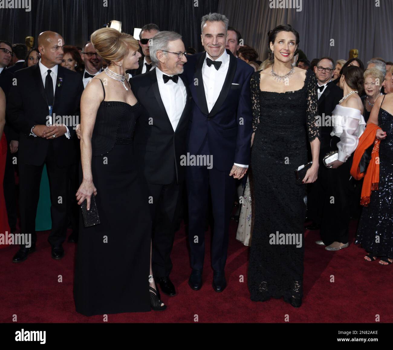 Kate Capshaw, director Steven Spielberg, actor Daniel Day-Lewis and ...