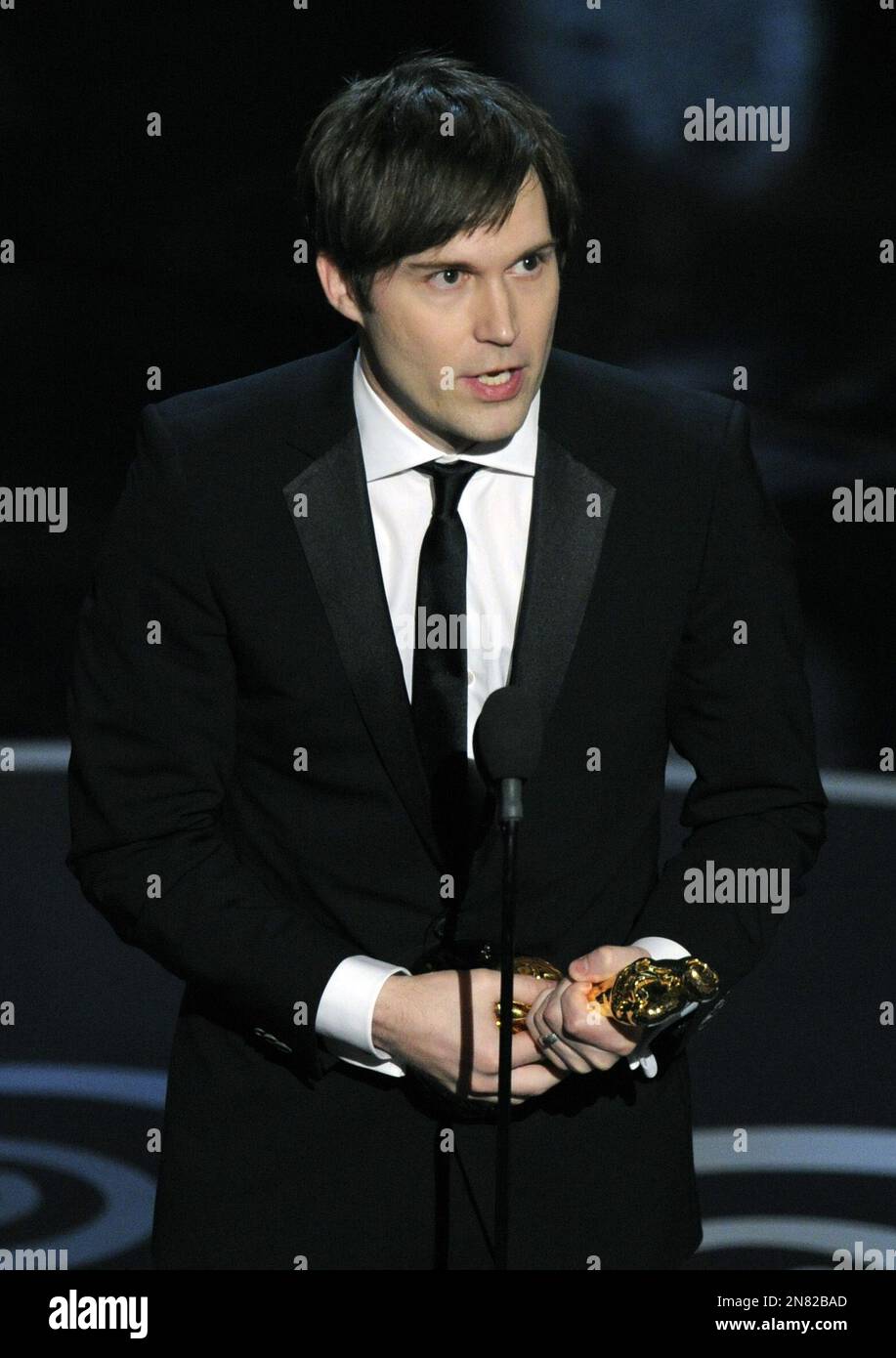 Shawn Christensen accepts the award for best short film - live action ...