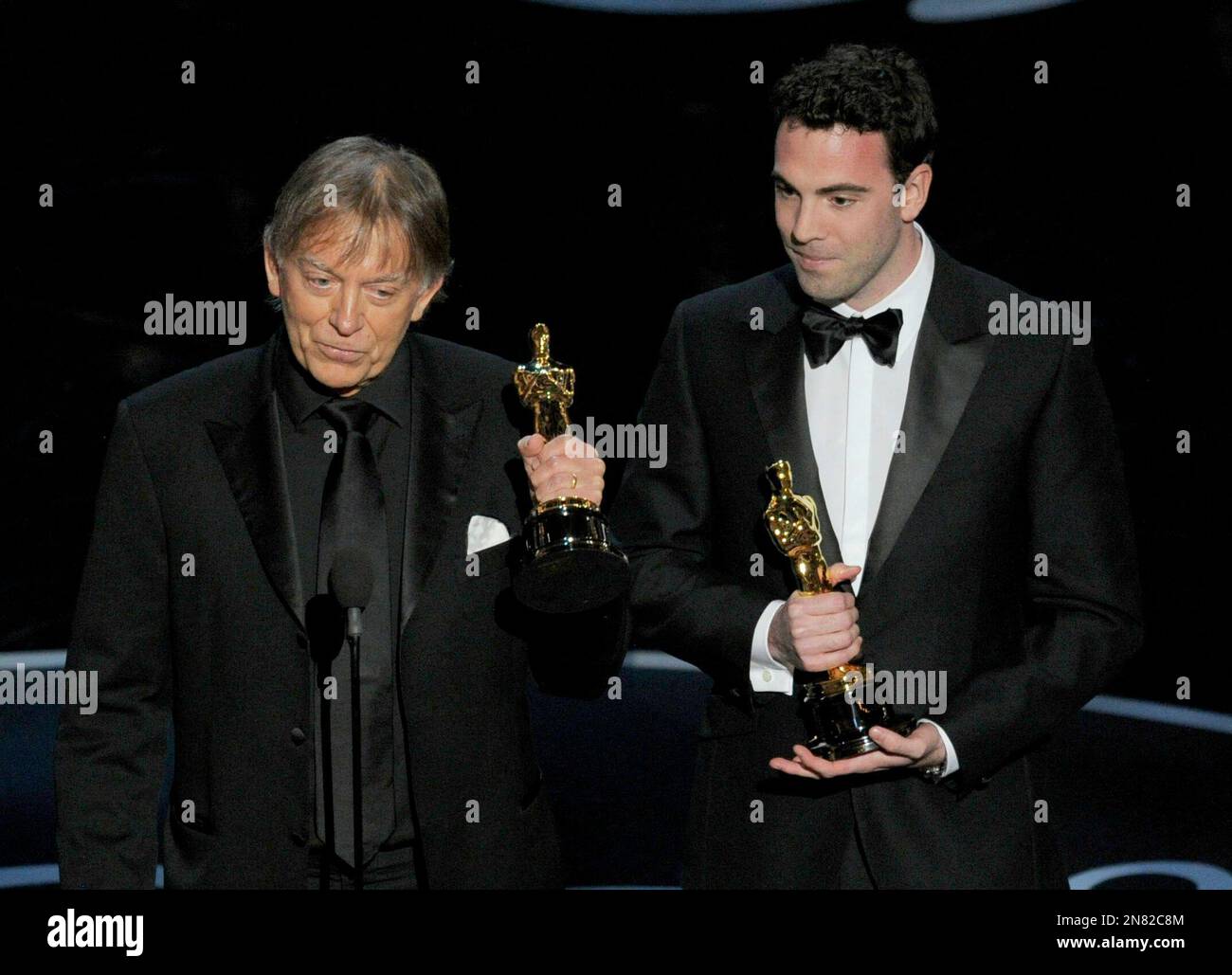 Andy Nelson, left, and Mark Paterson accept the award for best sound ...