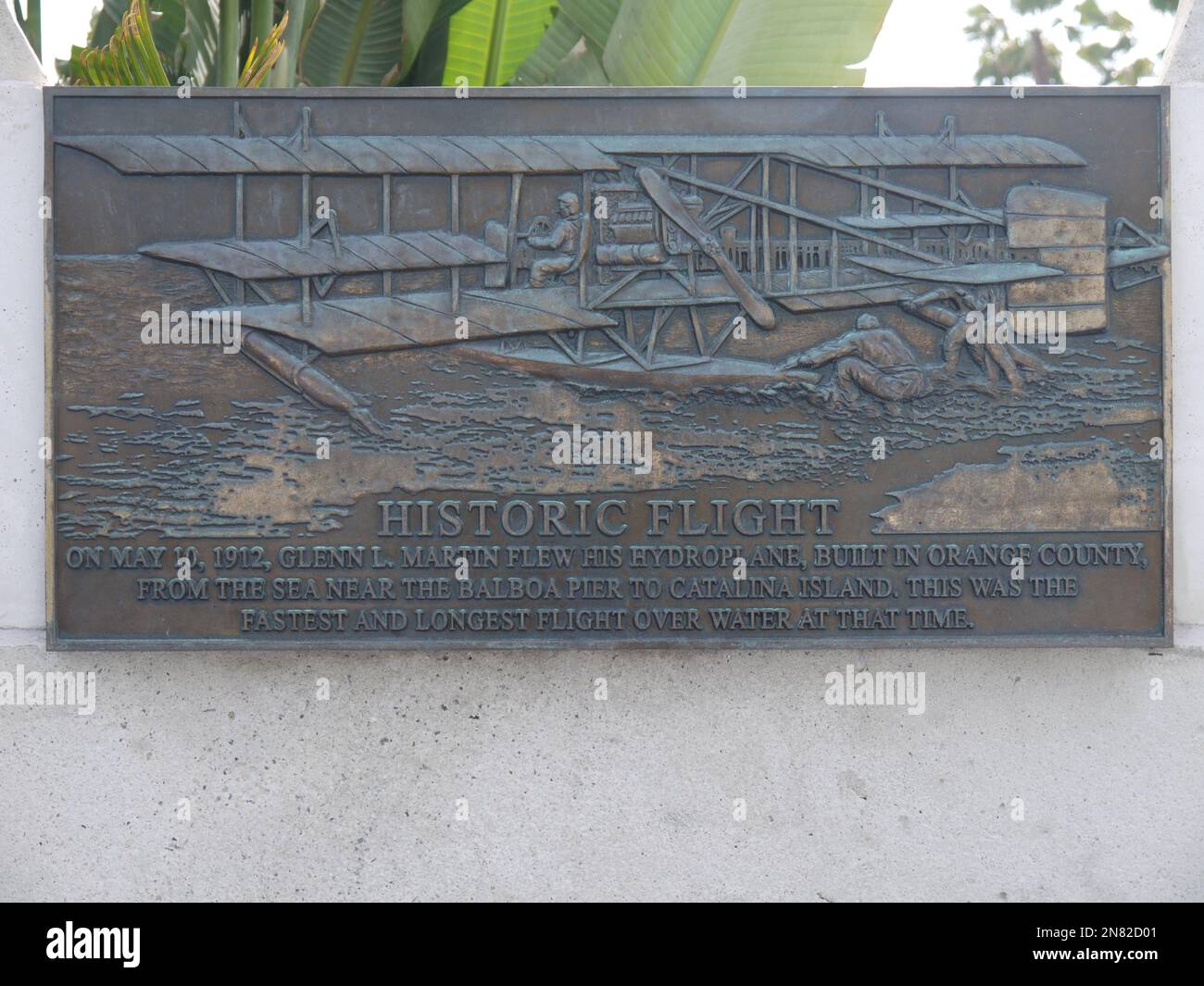 Commemorative plaque on Balboa Pier marking Glenn L. Martin's ...
