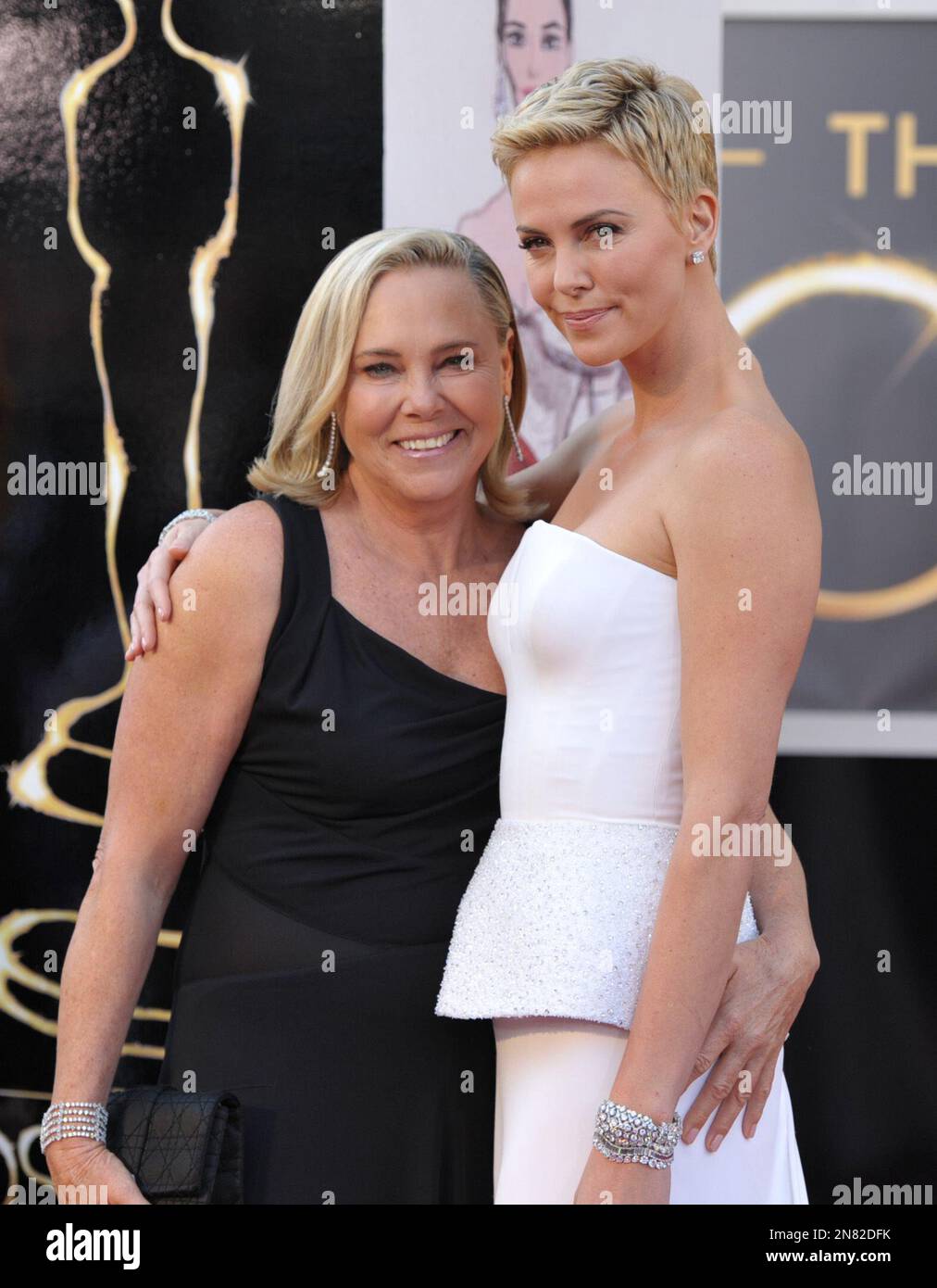 Actress Charlize Theron, right, and her mother Gerda Jacoba Aletta ...