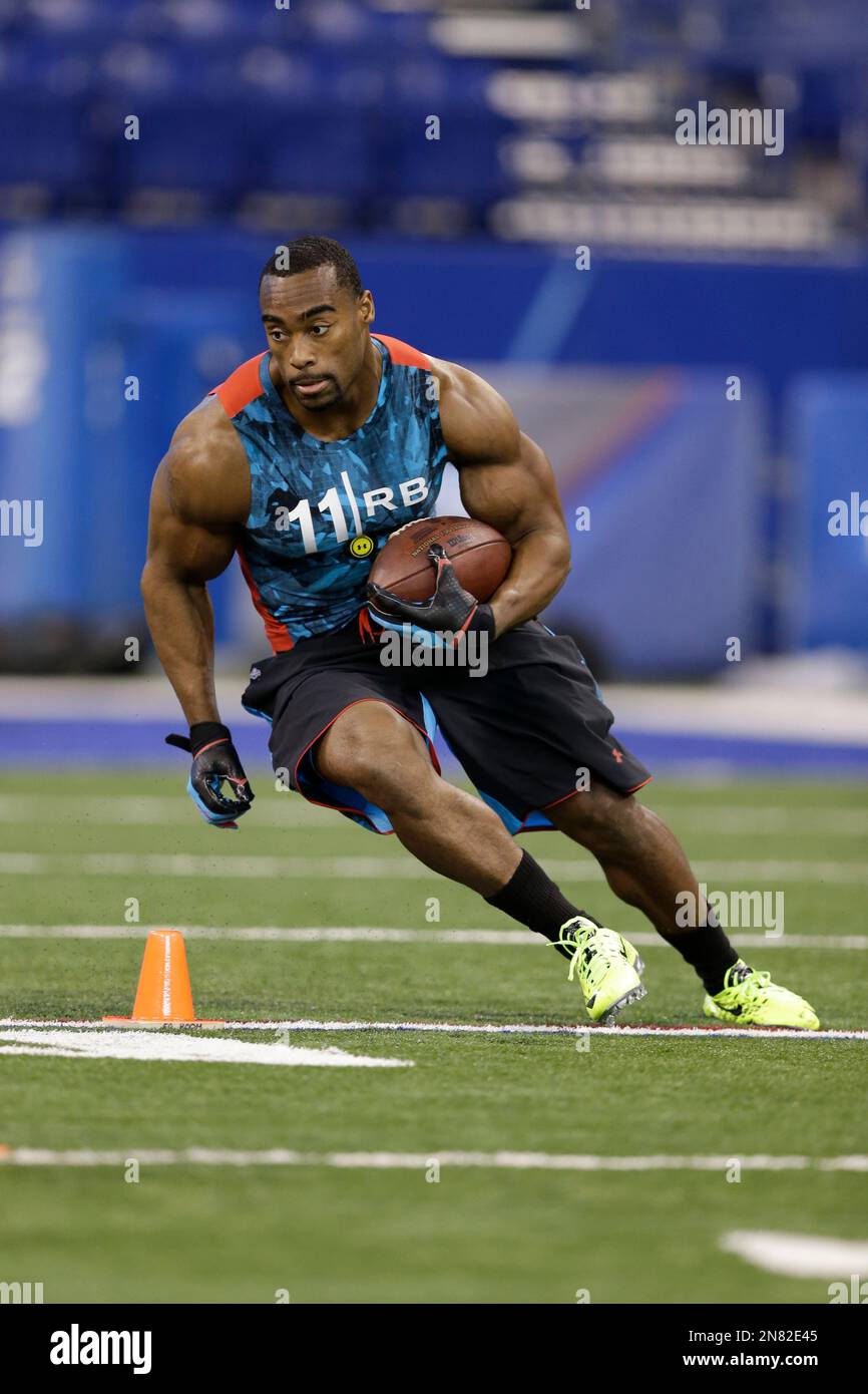 Louisiana State running back Michael Ford runs a drill at the NFL ...