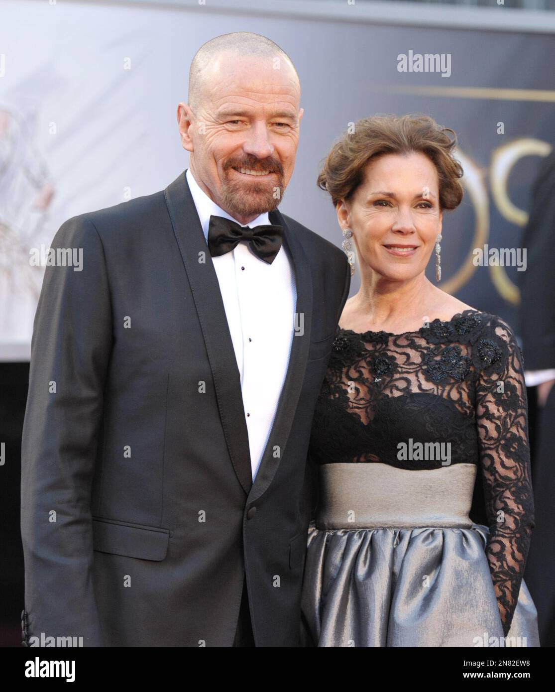 Actor Bryan Cranston, left, and wife Robin Dearden arrive at the Oscars ...
