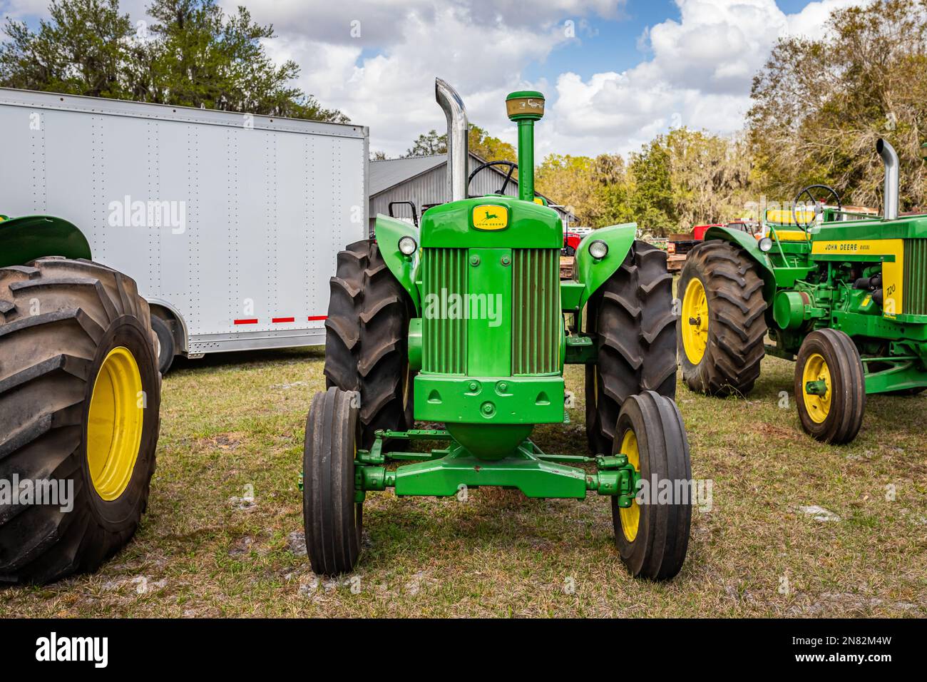 Fort Meade, FL - February 22, 2022: High perspective front view of a ...