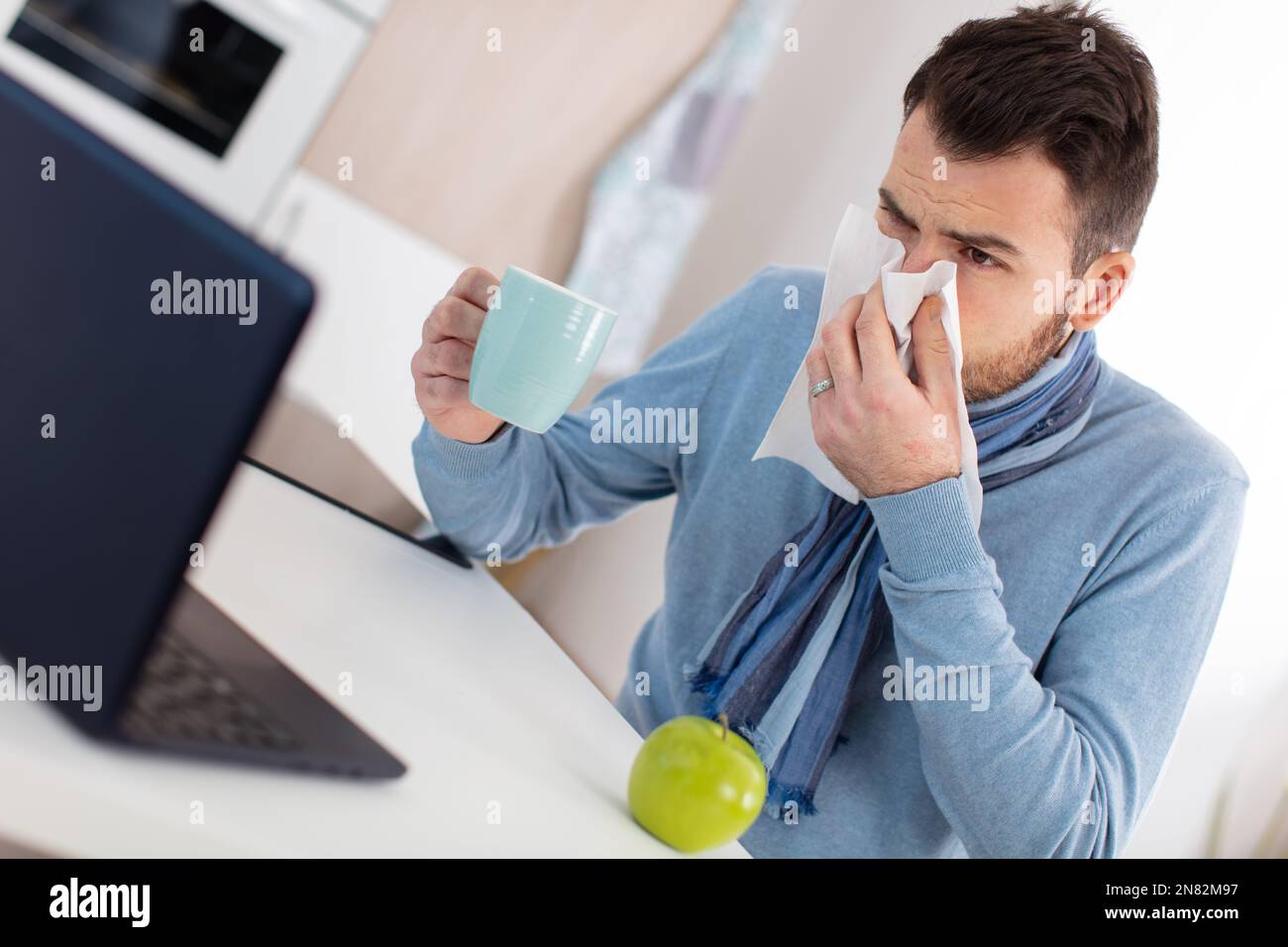 Office worker sneezing hi-res stock photography and images - Alamy