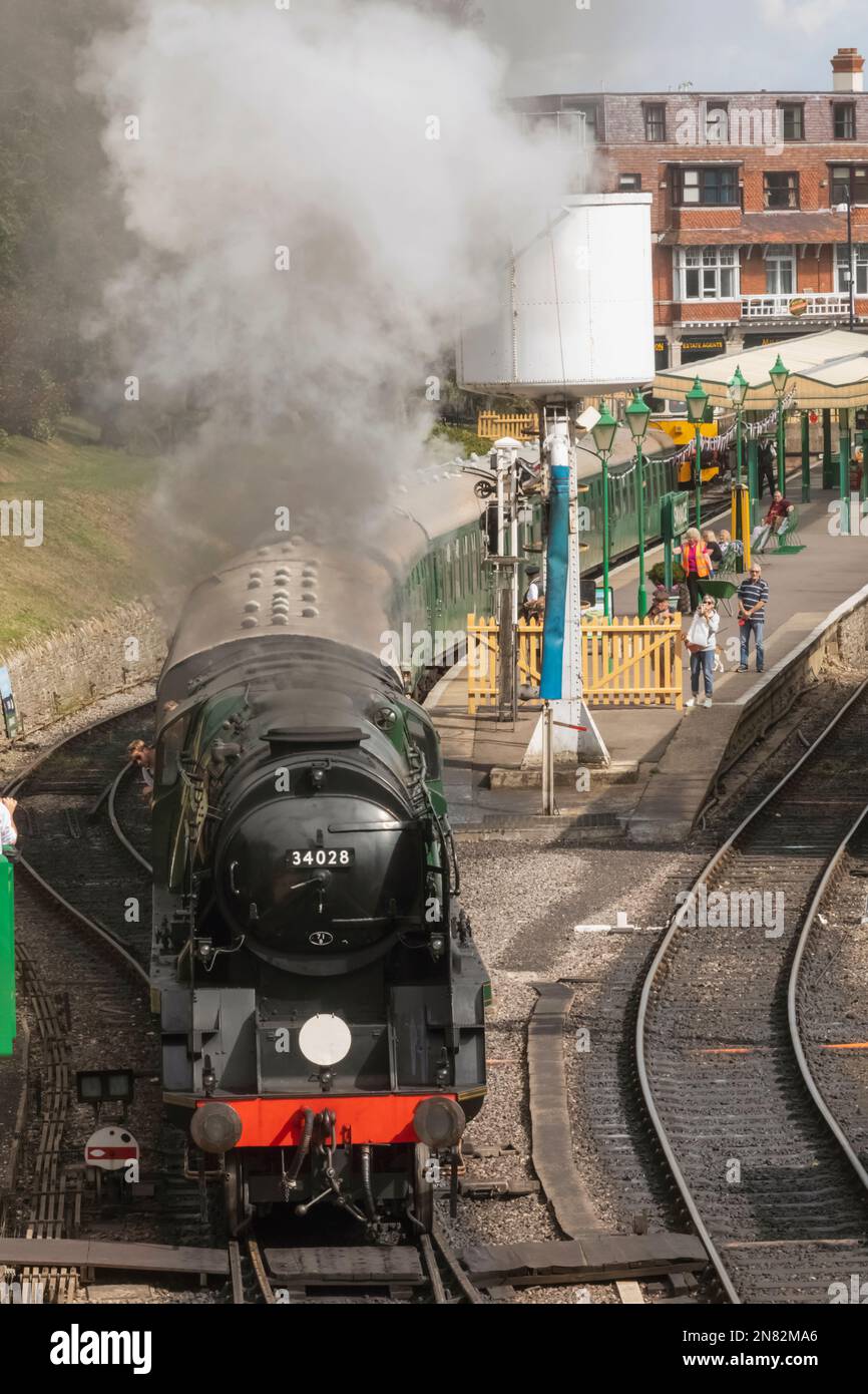 England, Dorset, Isle of Purbeck, Swanage, Swanage Railway Station ...