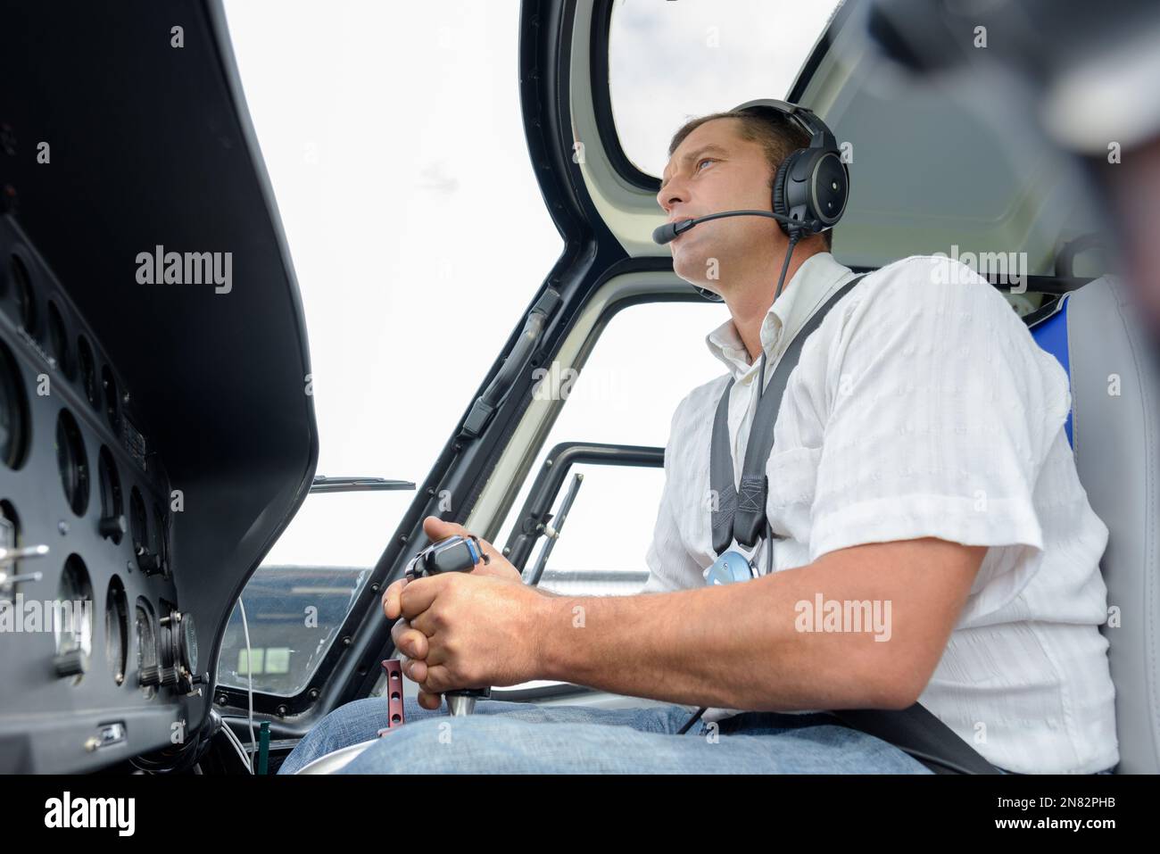 pilot in cockpit of aircraft Stock Photo - Alamy