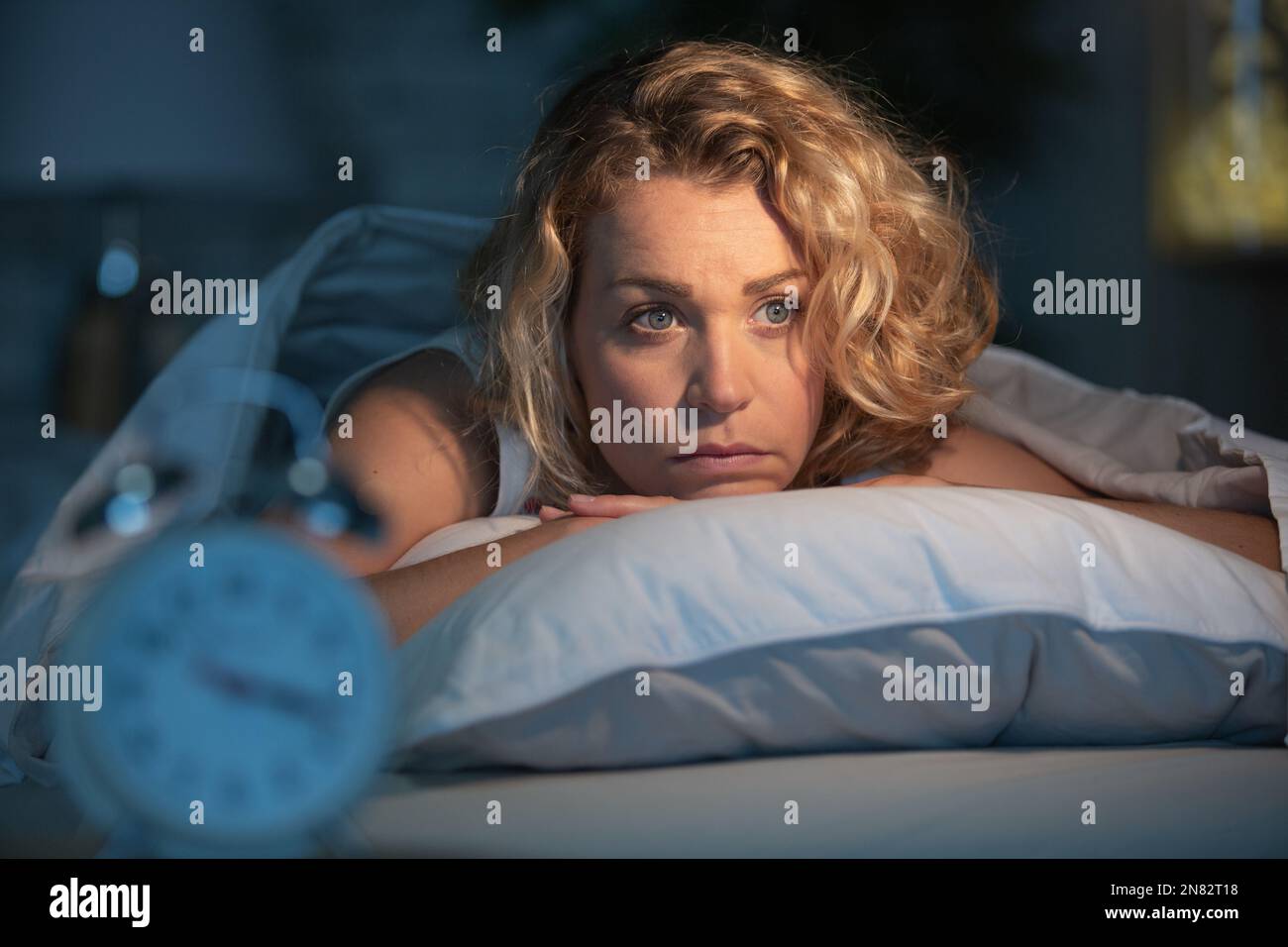woman awake in the night Stock Photo - Alamy