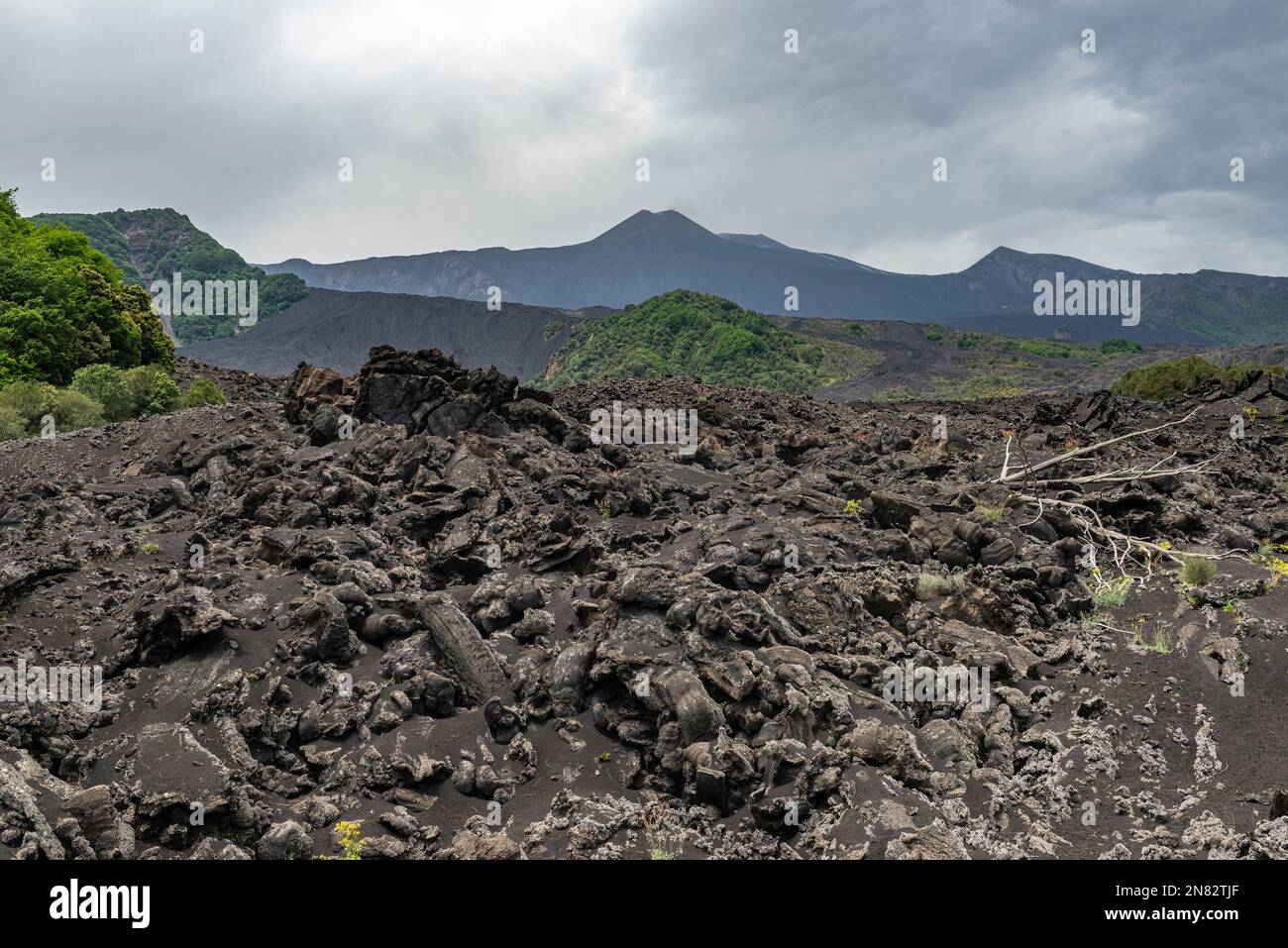 All that remains of the Val Calanna on the side of Mount Etna, a once ...