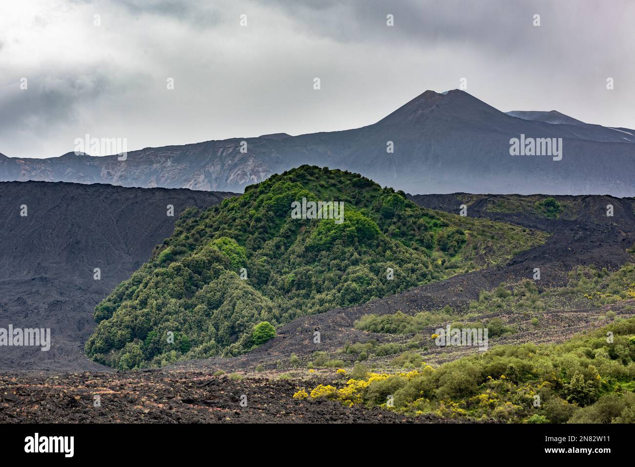 All that remains of the Val Calanna on the side of Mount Etna, a once ...