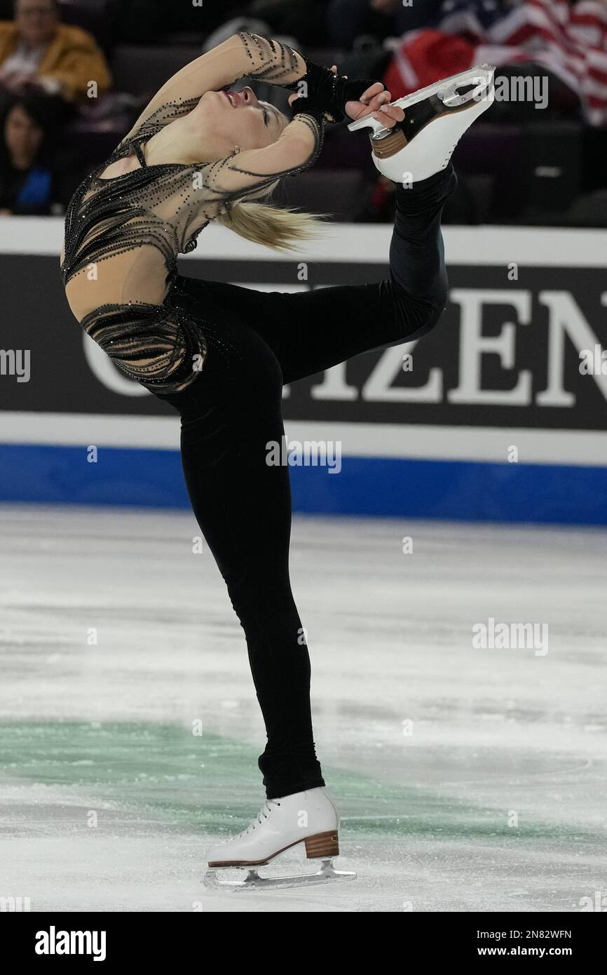 February 8, 2023, Colorado Springs, Colorado, USA: Team USA Amber Glenn ...