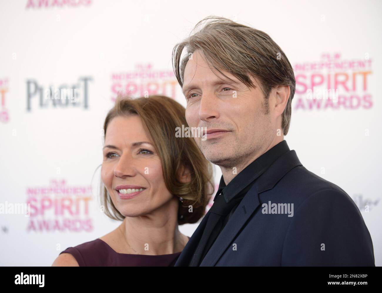 Hanne Jacobsen and Actor Mads Mikkelsen arrives at the Independent ...